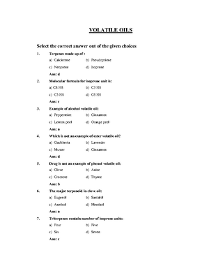 MCQs (Resins) - nill - RESINS Select the correct answer out of the ...