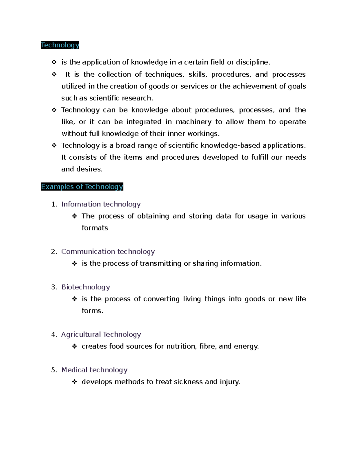 Technology definition, branches, types conceptual and material ...