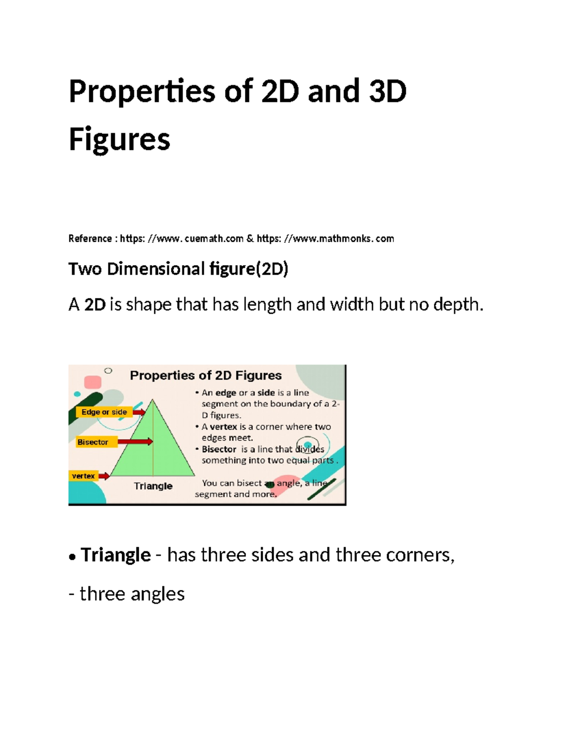 Properties of 2-WPS Office - Properties of 2D and 3D Figures Reference ...