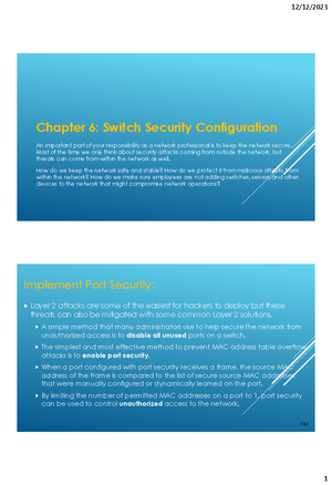 Network Interconnection - Chapiters 4-5 - Chapter 4: Spanning Tree Protocol (STP) Concepts A ...