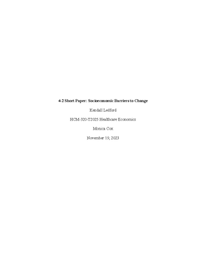 HCM 345 3-2 Milestone One - 3-2 Final Project Milestone One Kendall A ...