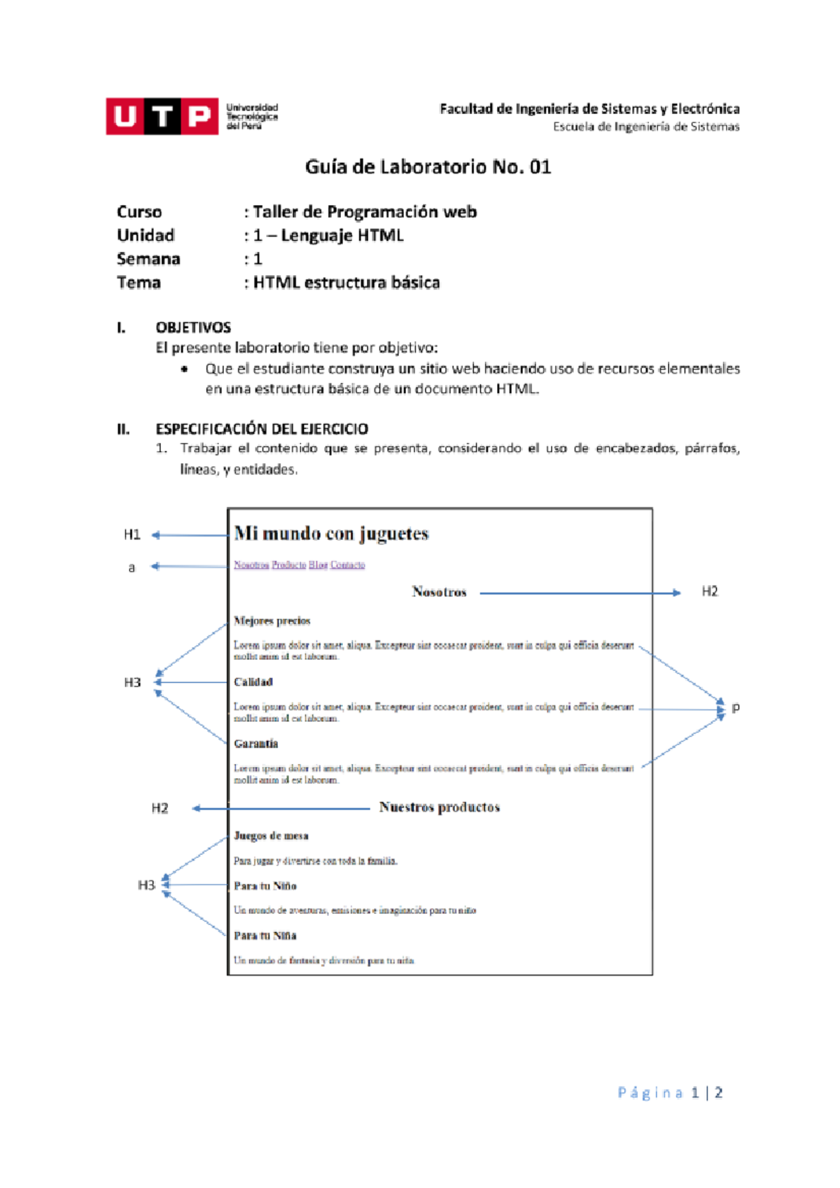 Lab 1 - lab 1 - Taller de Programacion Web - Studocu