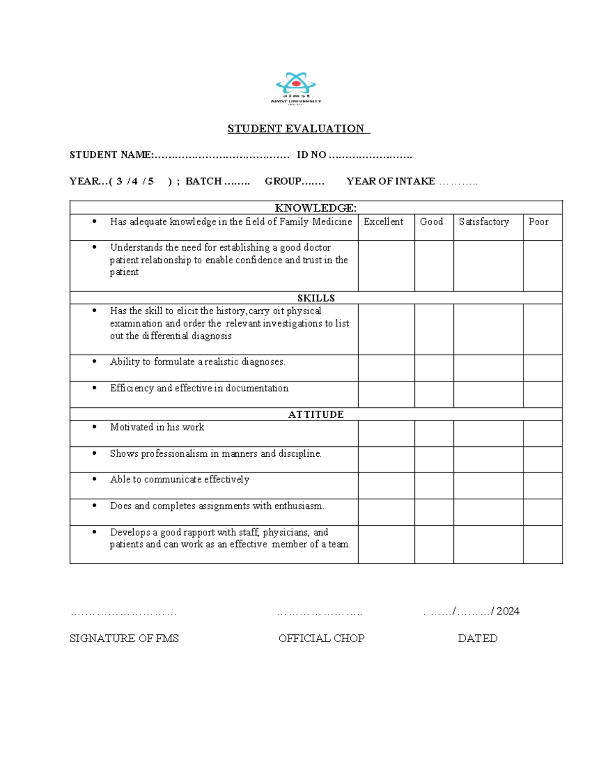 3-A@ Performance Evaluation - STUDENT EVALUATION STUDENT - Studocu