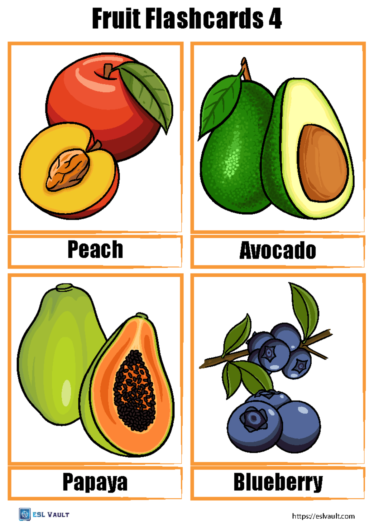 Free printable fruit flashcards 4 - Ciencias Naturales - eslvault Fruit ...
