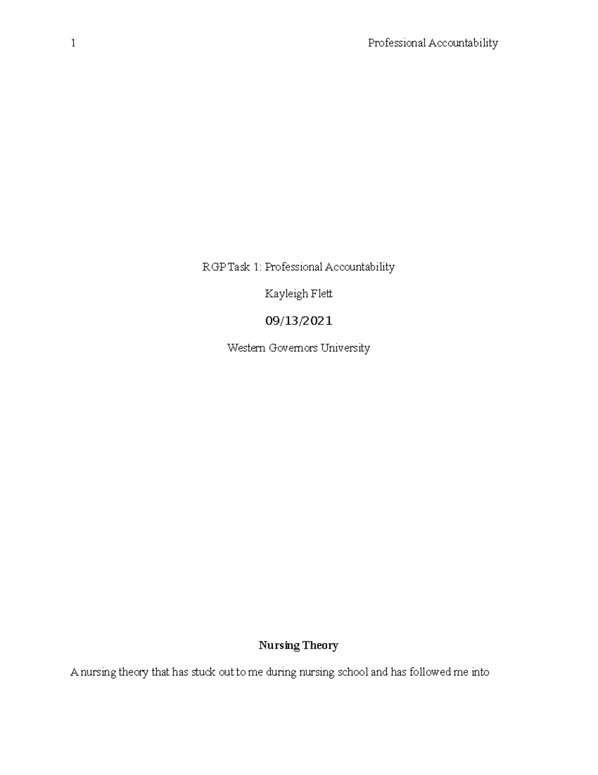 C304 Task 1 paper, revised and resubmitted - RGP Task 1: Professional ...