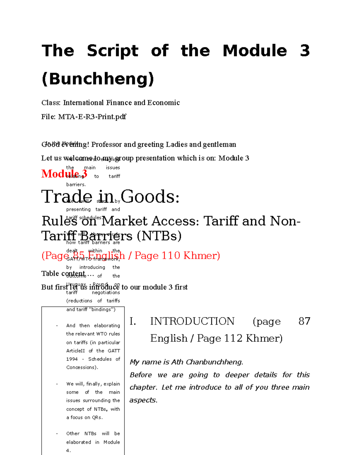 The Script of the Module 3 (Bunchheng) - The Script of the Module 3 ...