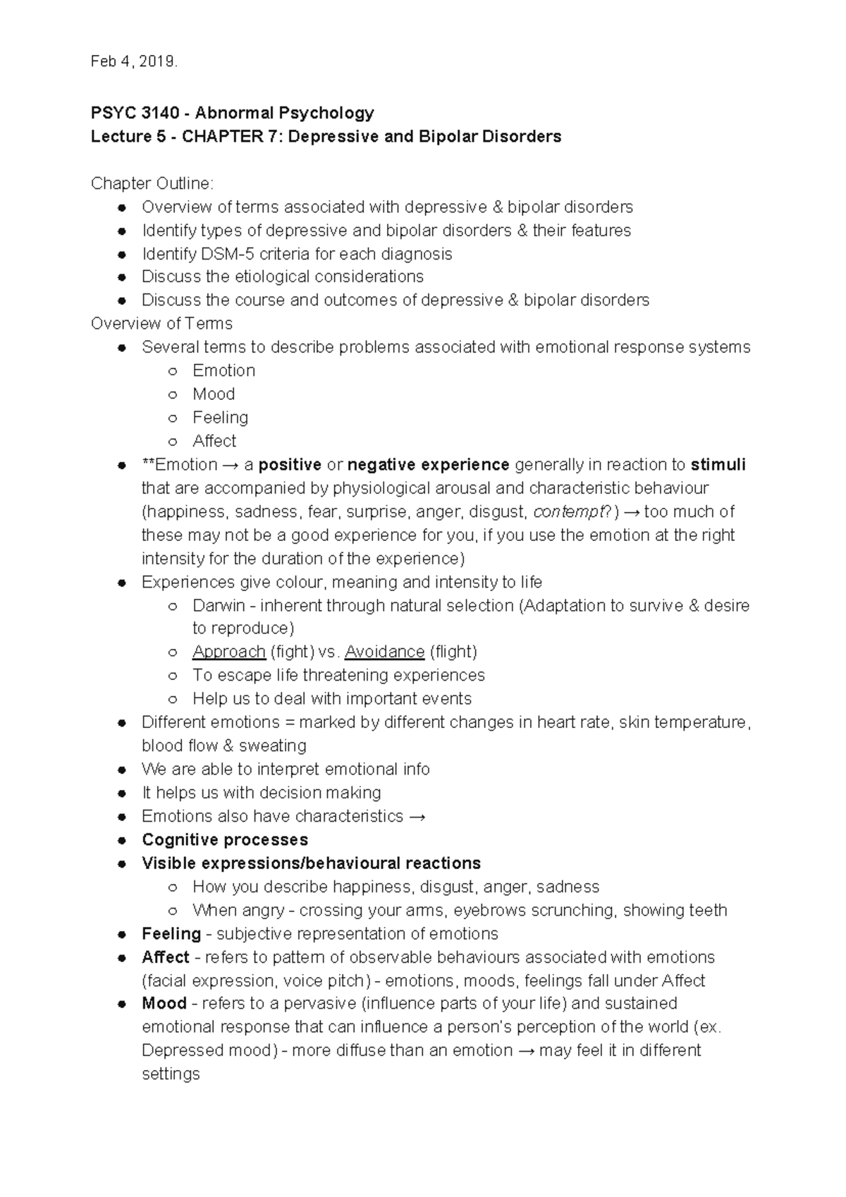 PSYC 3140 - Abnormal Psychology - Chapter 7 - Feb 4, 2019. PSYC 3140 ...