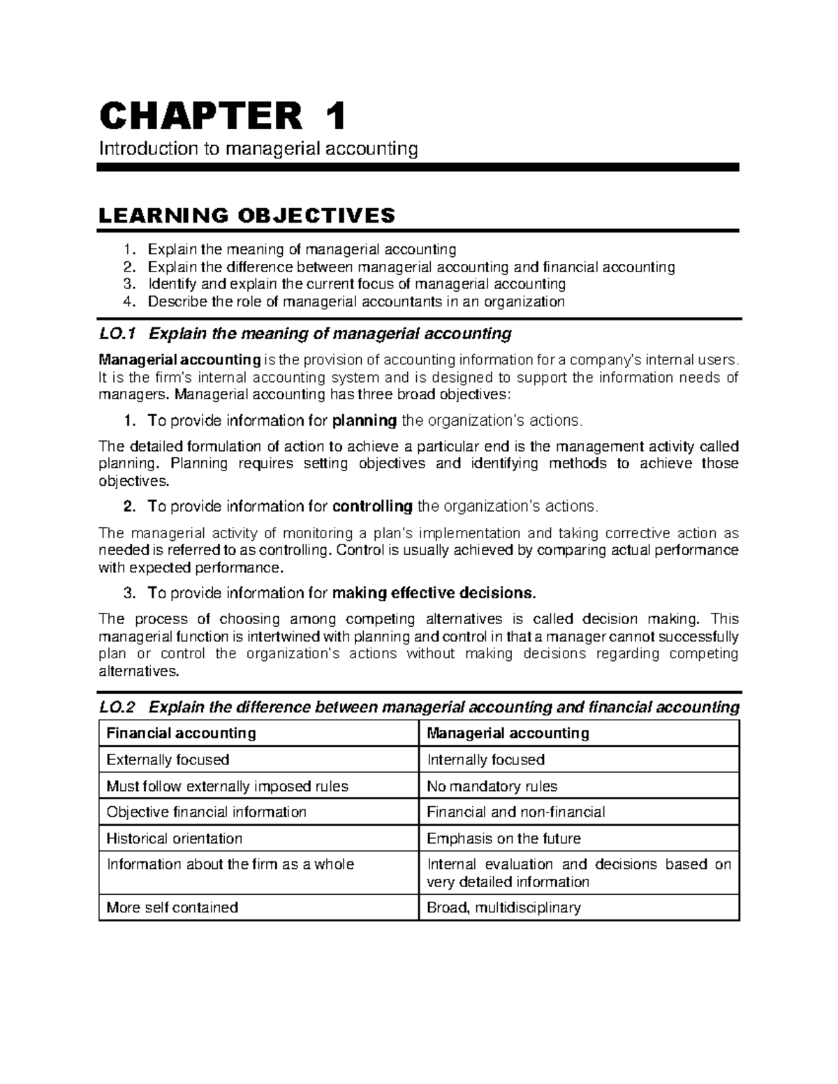 Chapter 1 FBS - Summary Financial management - CHAPTER 1 Introduction ...