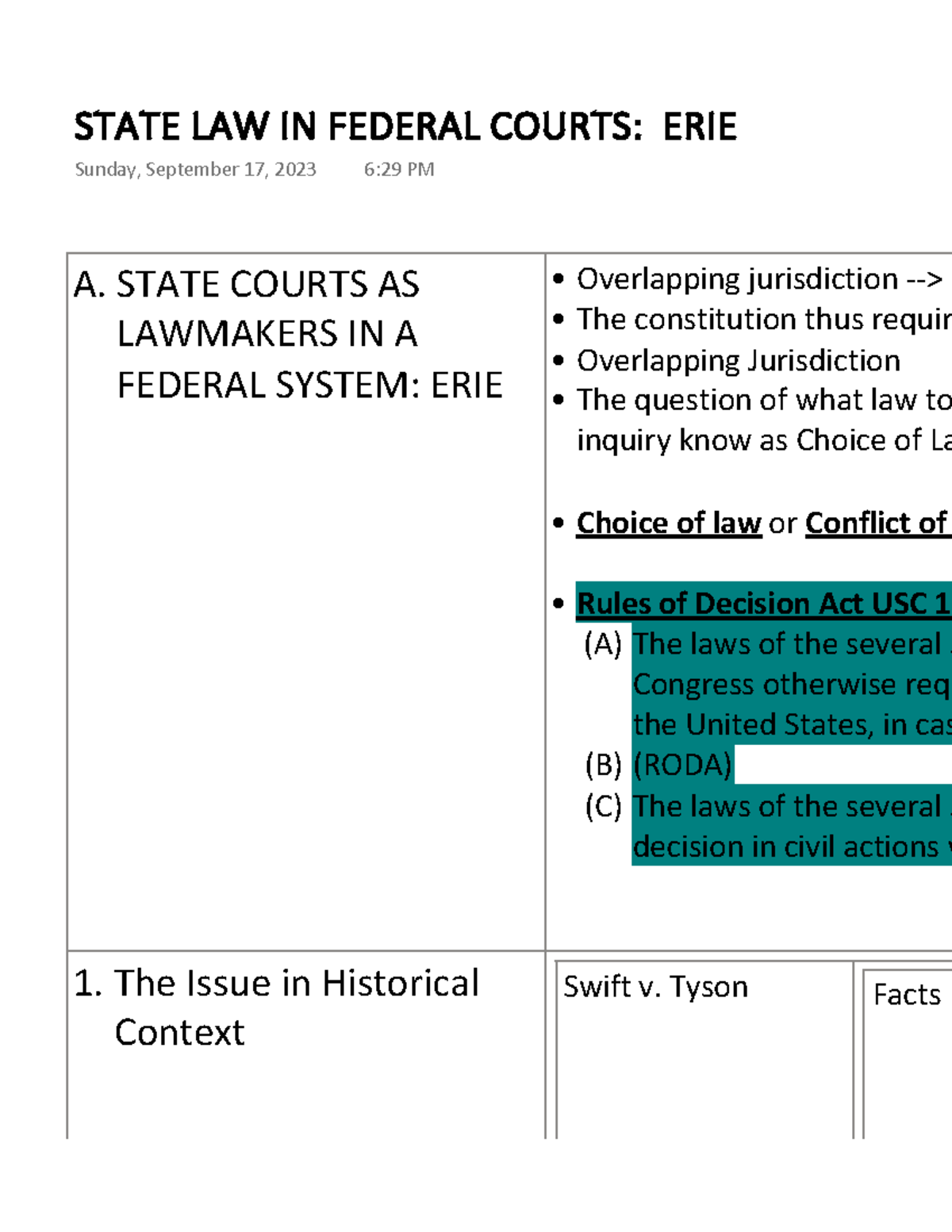 State LAW IN Federal Courts ERIE - STATE COURTS AS LAWMAKERS IN A ...
