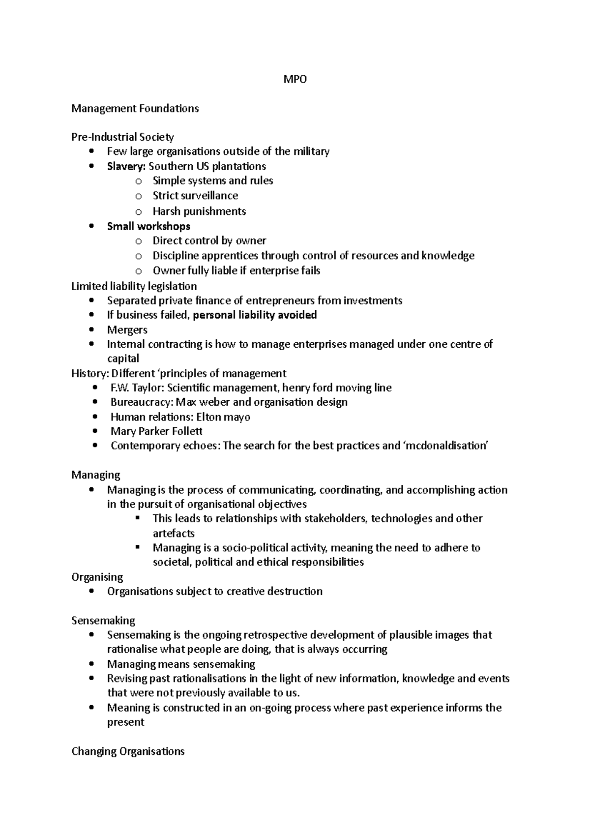 MPO notes - MPO Management Foundations Society Few large organisations ...