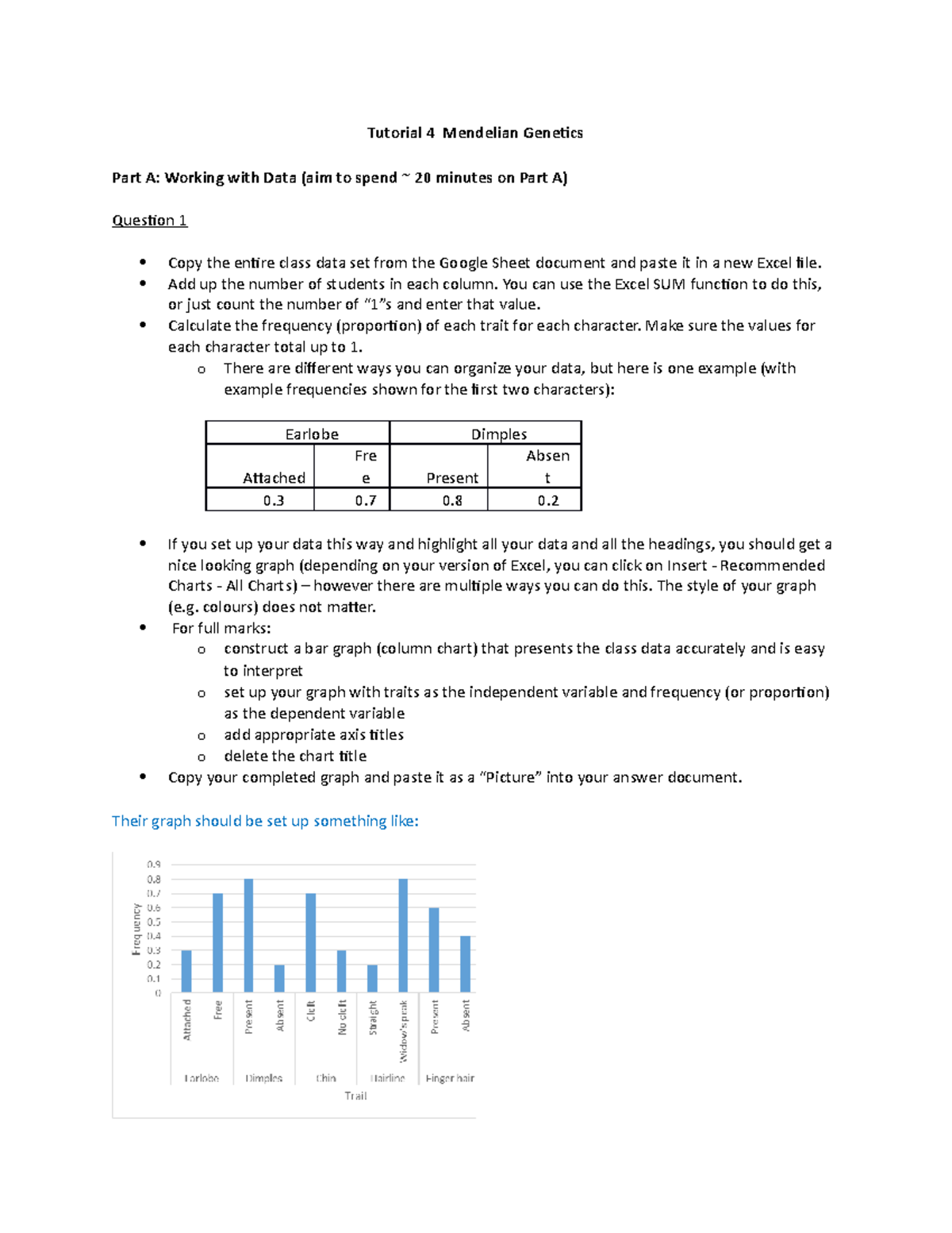 Tutorial 4, Mendelian Genetics - Tutorial 4 Mendelian Genetics Part A ...