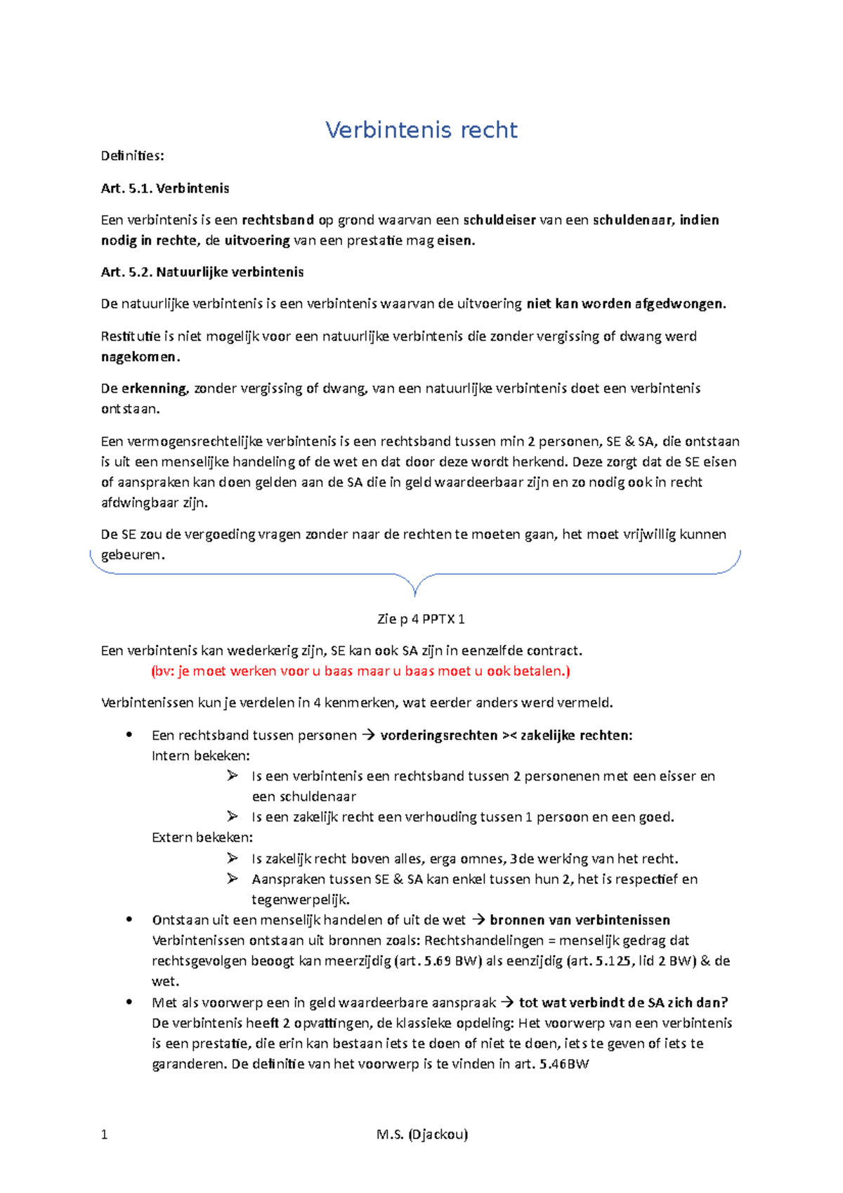 Verbintenis recht - Alle lessen meegemaakt, samenvatting compleet ...