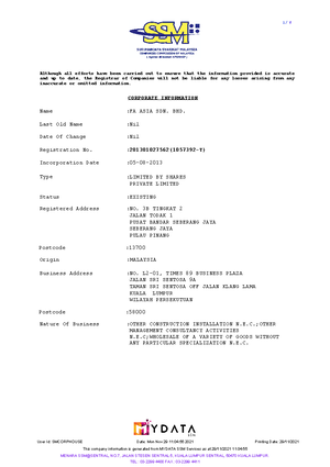 AR1-2022(Draft) - This are annual return - COMPANIES ACT 2016 Section ...