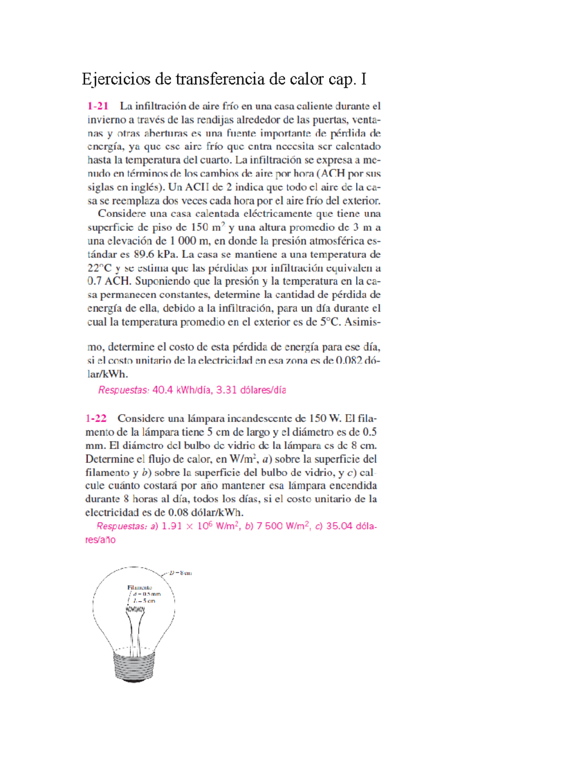 Ejercicios de transferencia de calor cap - I - Studocu