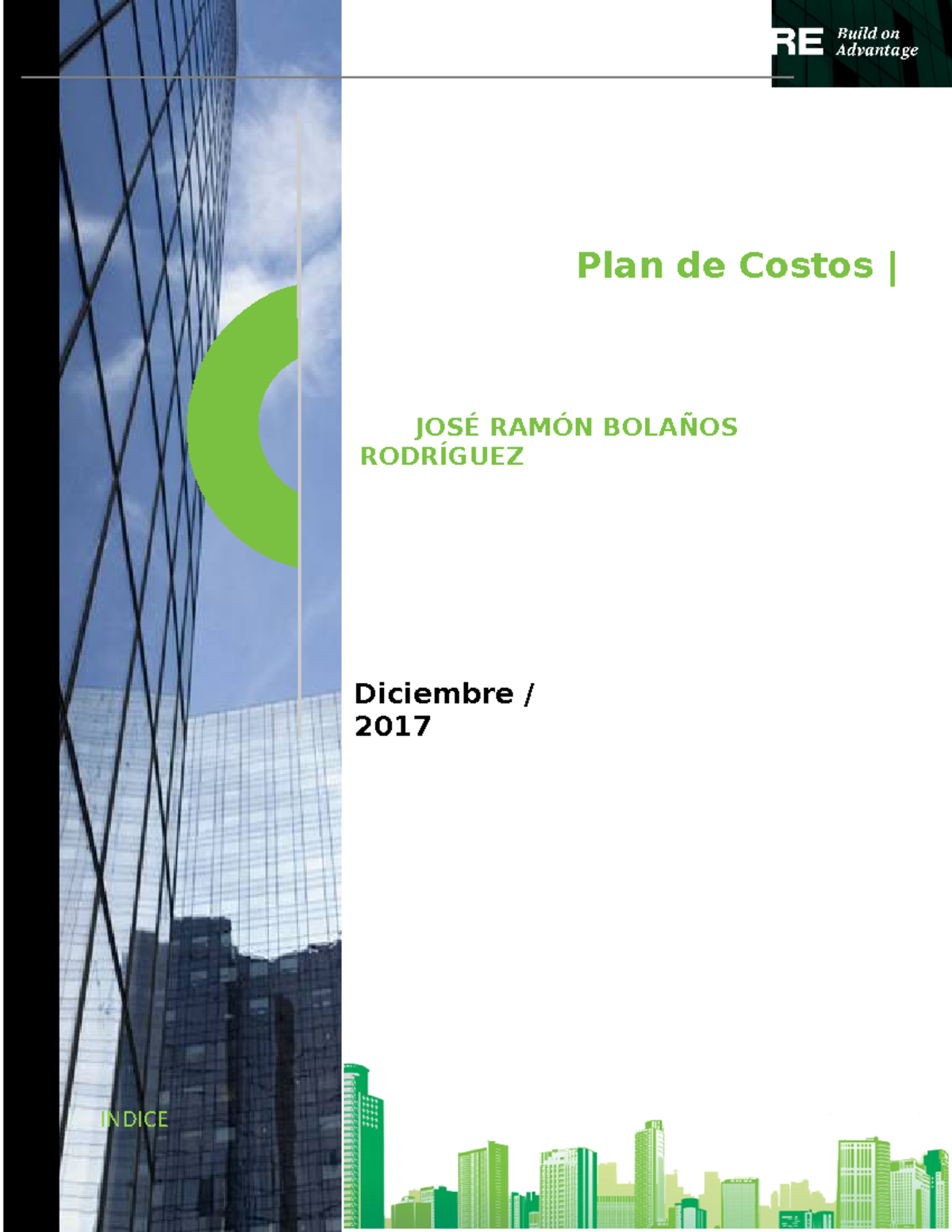 Plan de Costos - caso practico - INDICE Plan de Costos | JOSÉ RAMÓN ...