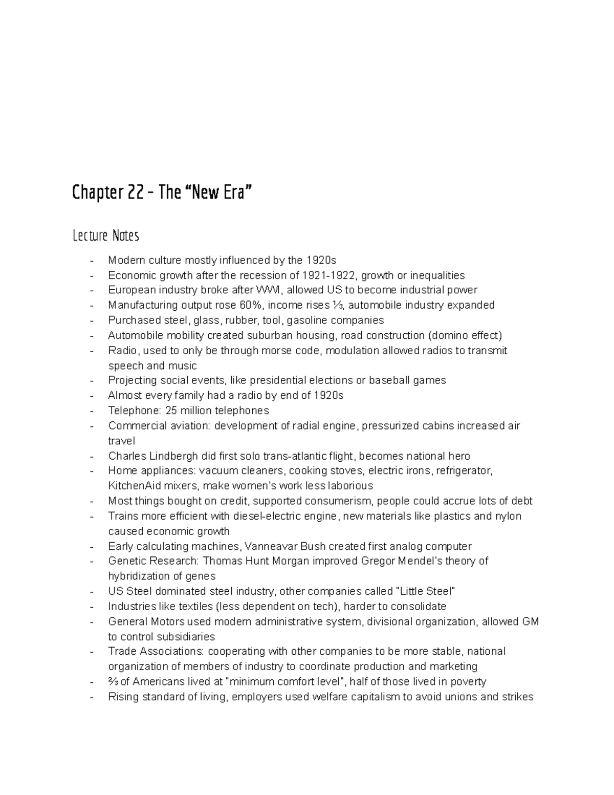 Apush Part 3 - Google Docs - Chapter 22 - The
