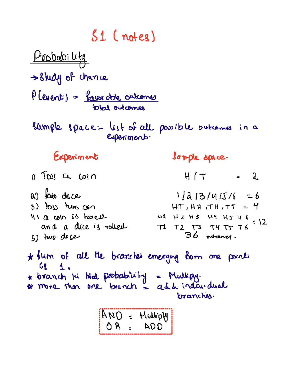 Note 10-May-2022 2 - 51 notes Probability Study of chance P event ...