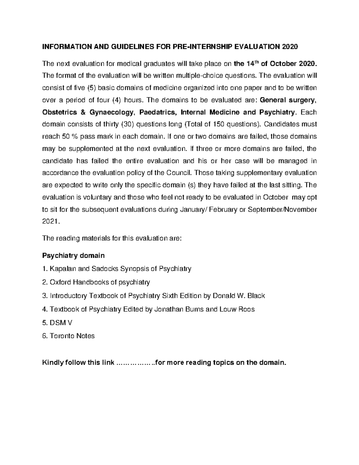 Guidelines - Medical Graduates OCT 2020 - INFORMATION AND GUIDELINES ...