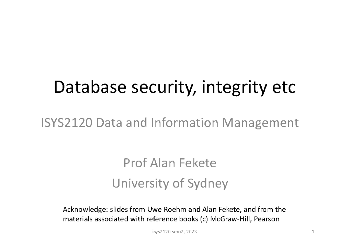 07-Security - Security aspects of Database management - Database ...