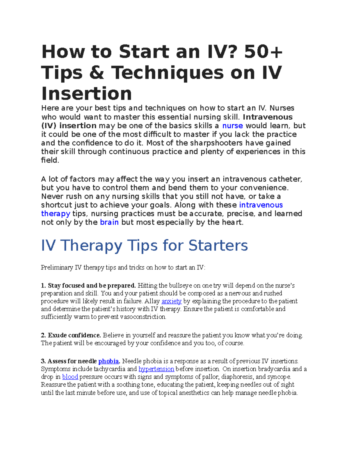 How to Start an IV - Carmines - How to Start an IV? 50+ Tips ...