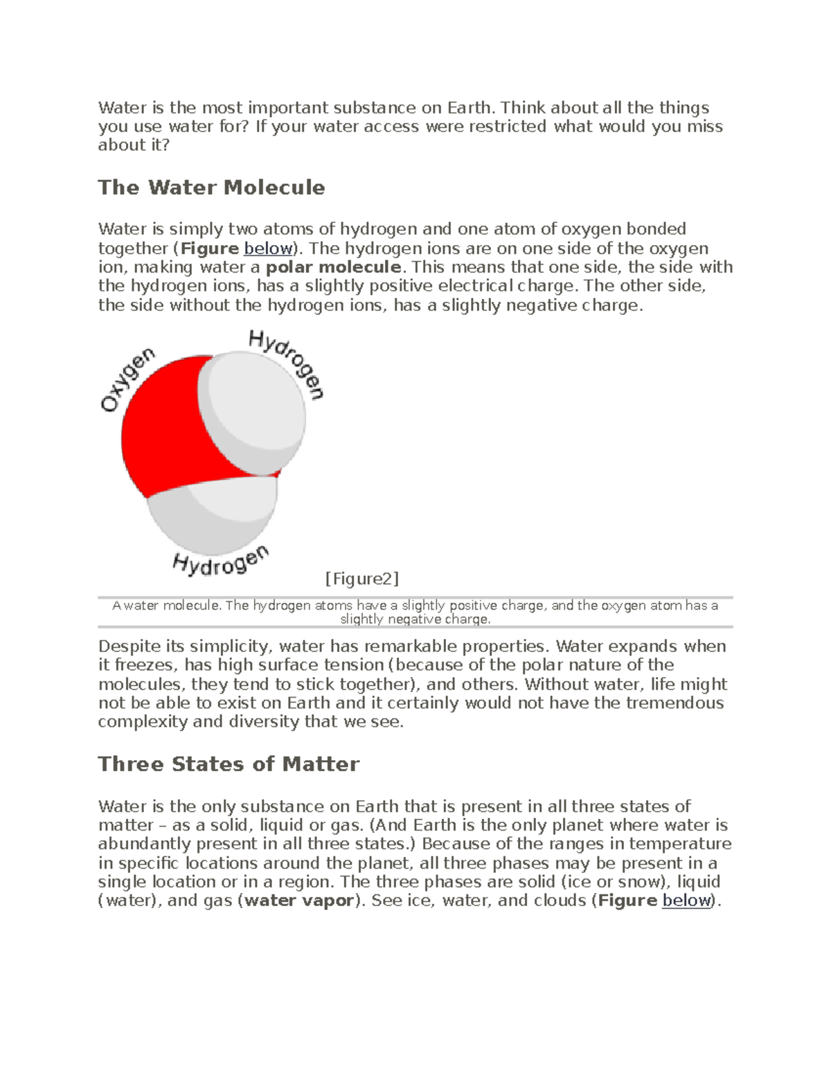 Biology part 175 - Notes - Water is the most important substance on ...