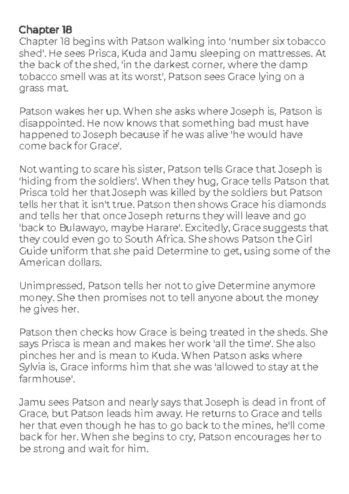 Diamond boy Chapter 18 Summary - Chapter 18 Chapter 18 begins with ...