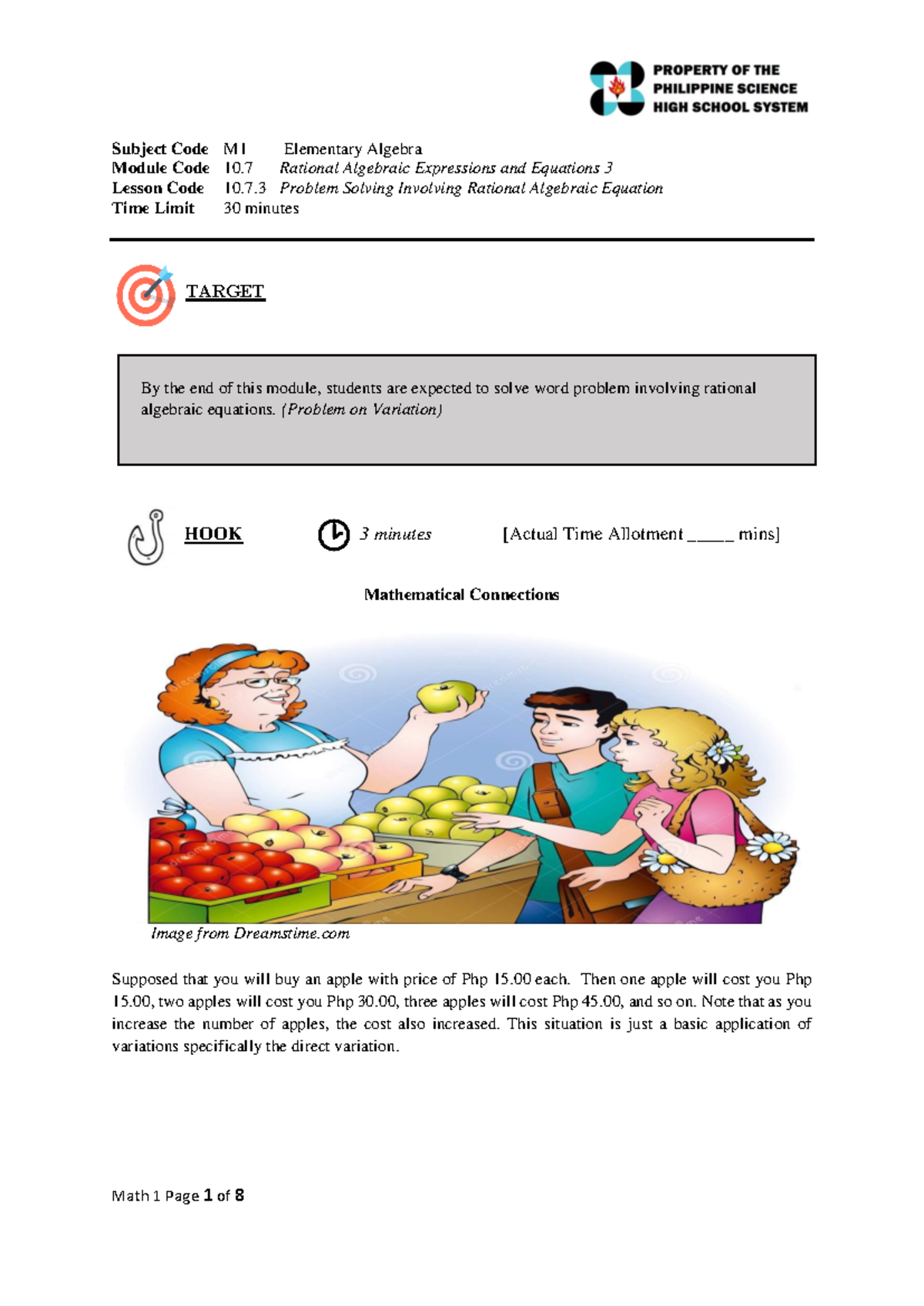 SLG Module 10.7.3 Problem Solving Involving Rational Algebraic ...