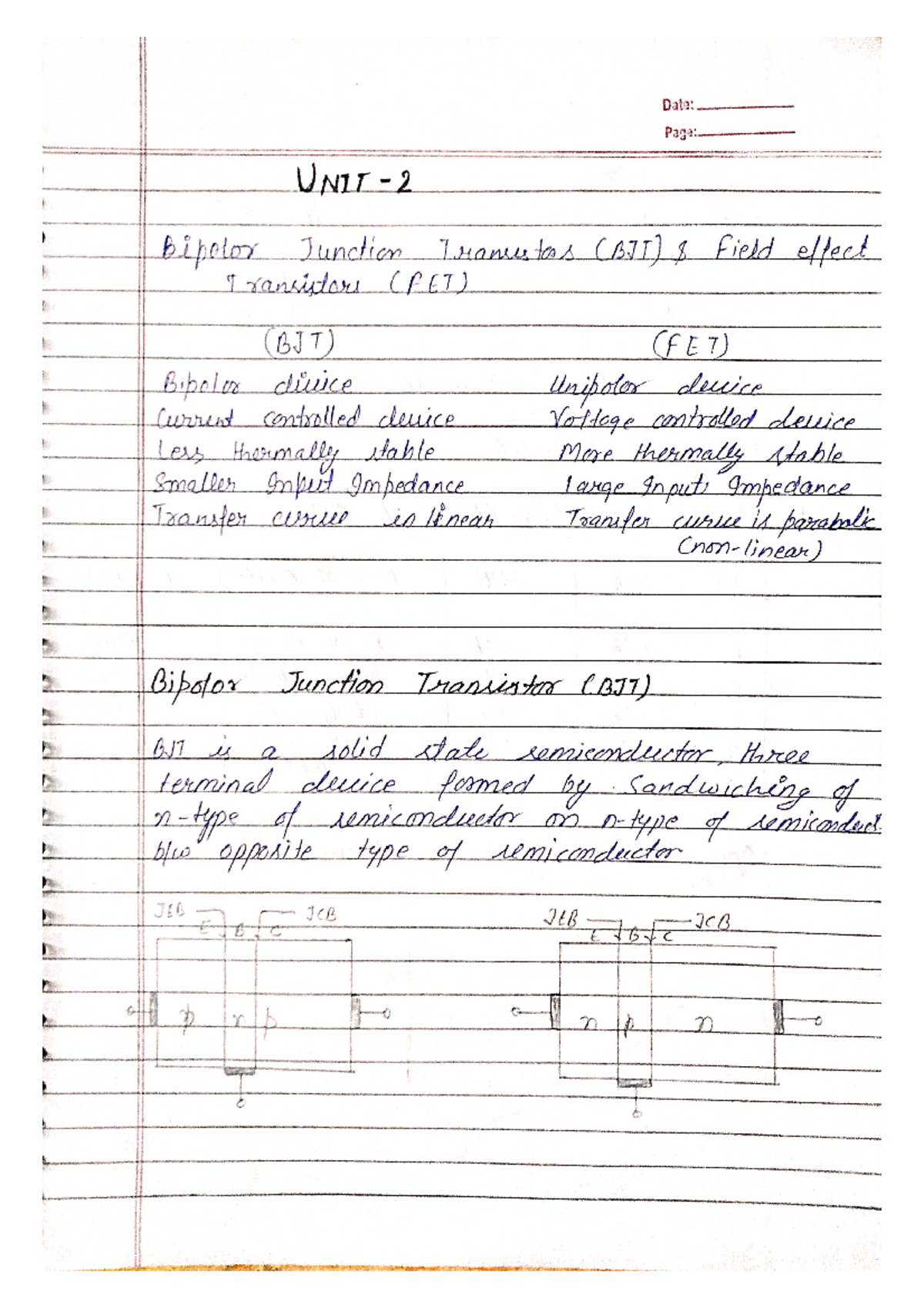 Electronic UNIT 2 - B.tech - Studocu