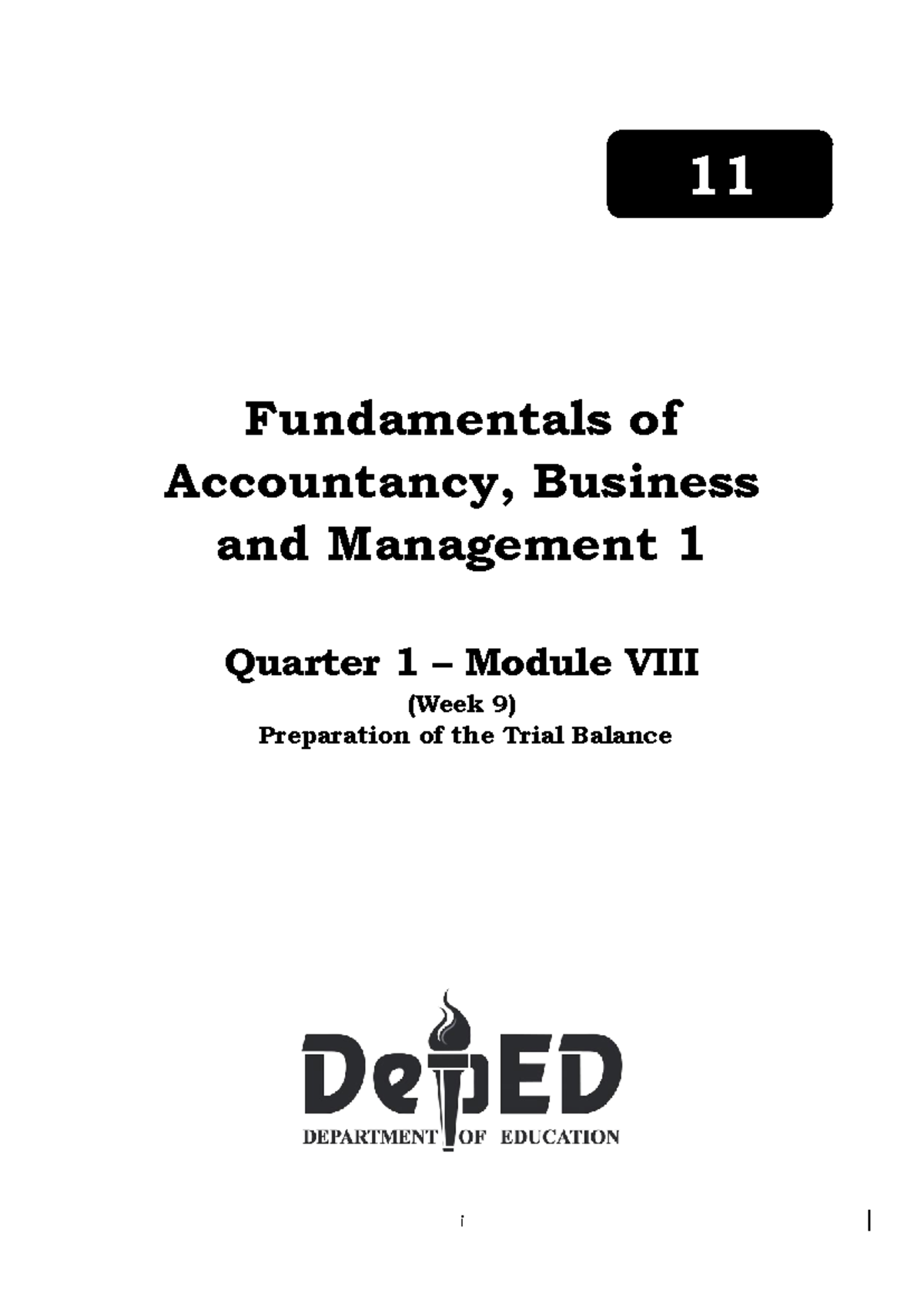 8 Q1 FABM 1 - Fundamentals of ABM Module 8 for First Quarter - i Fundamentals of Accountancy ...