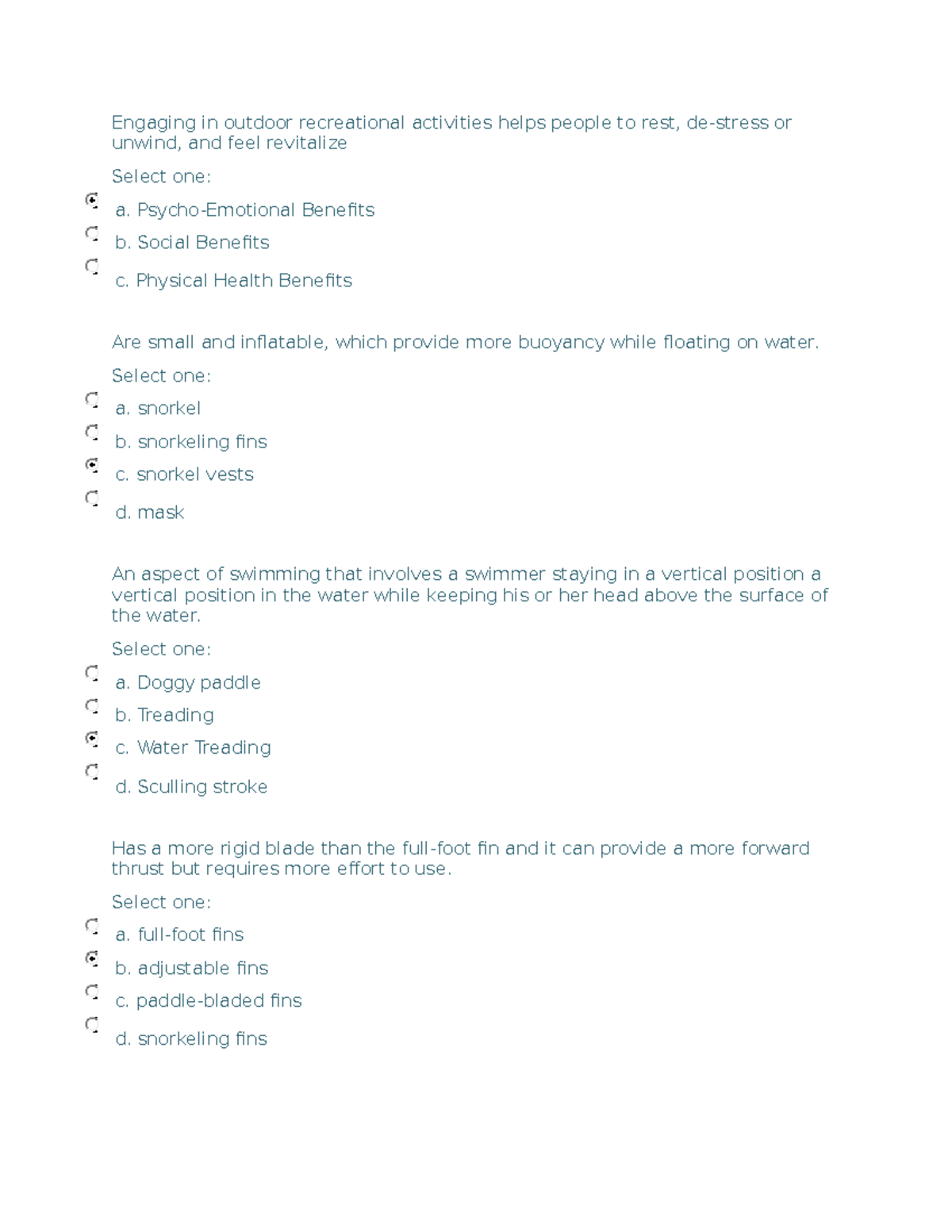 Week1-20 not complet - Answers - Engaging in outdoor recreational ...