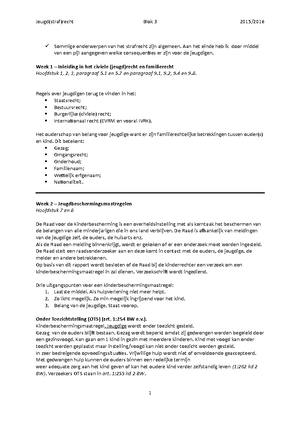Jeugdstrafrecht samenvatting - Jeugdstrafrecht Het civiele jeugdrecht ...