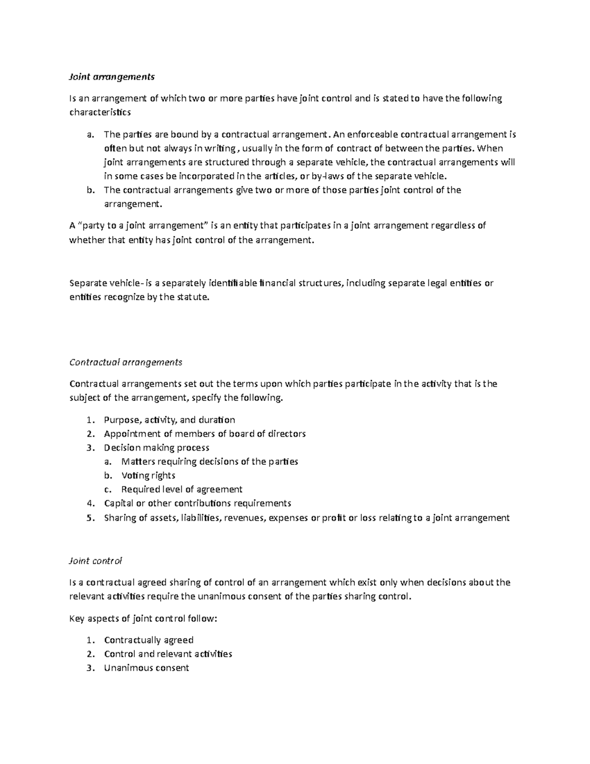 ACCOUNTING FOR SPECIALIZED TRANSACTION Joint - Joint arrangements Is an ...