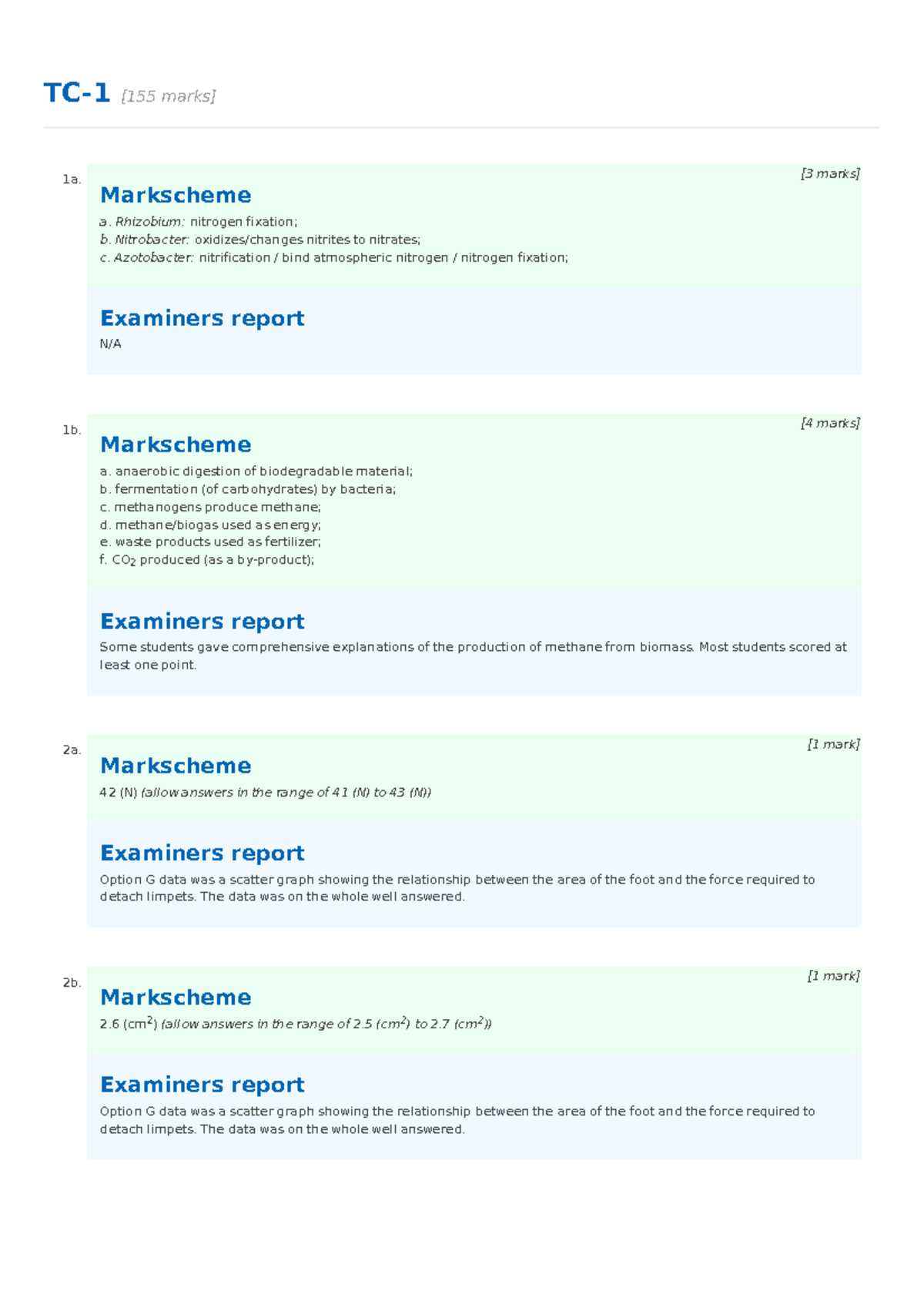 TC-1 MS - IB MARK SCHEME - TC-1 [155 marks] 1a. [3 marks] Markscheme a ...