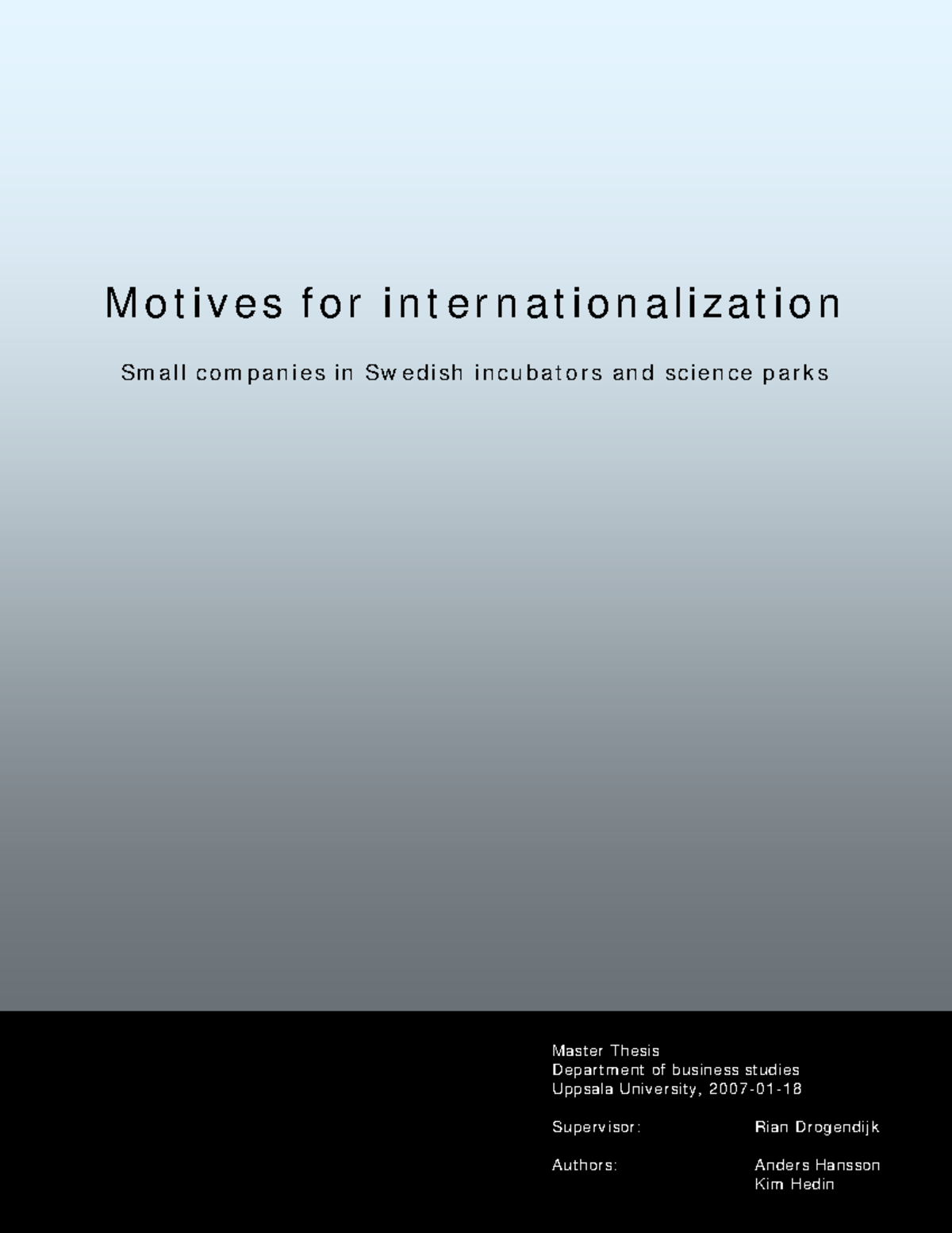 Fulltext 01 - motives for internationalization - ABSTRA CT Mast er ...
