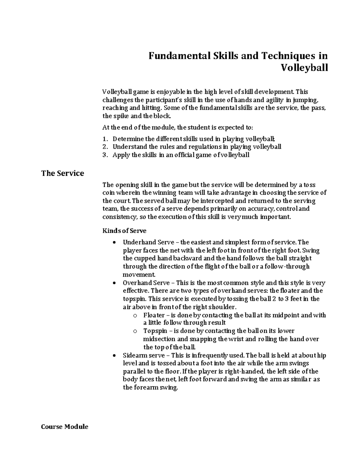 W2-Module 2-Fundamental Skills and Techniques in - Course Module ...