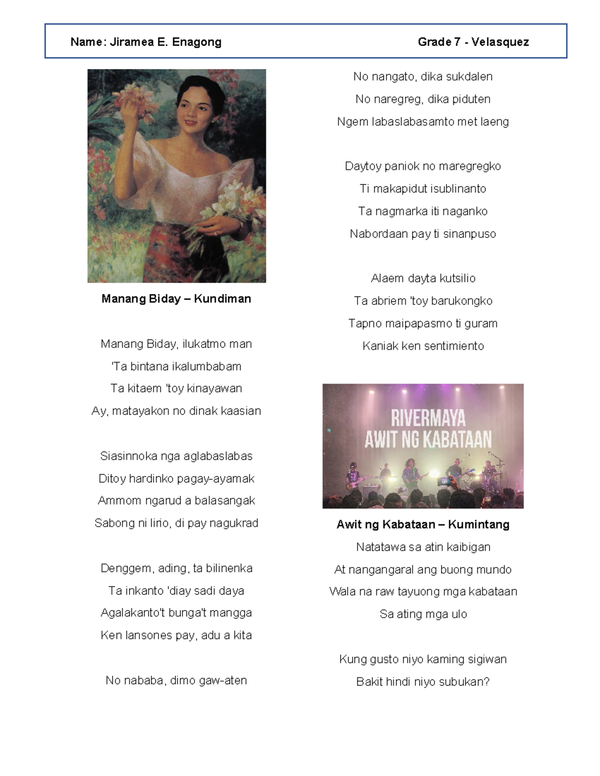 Awiting Bayan - Thank you. - Manang Biday – Kundiman Manang Biday ...