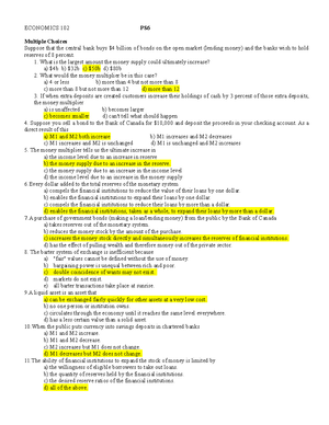 Econ102 Ch10 - Tutorial questions for econ 102 macroeconomics with ...