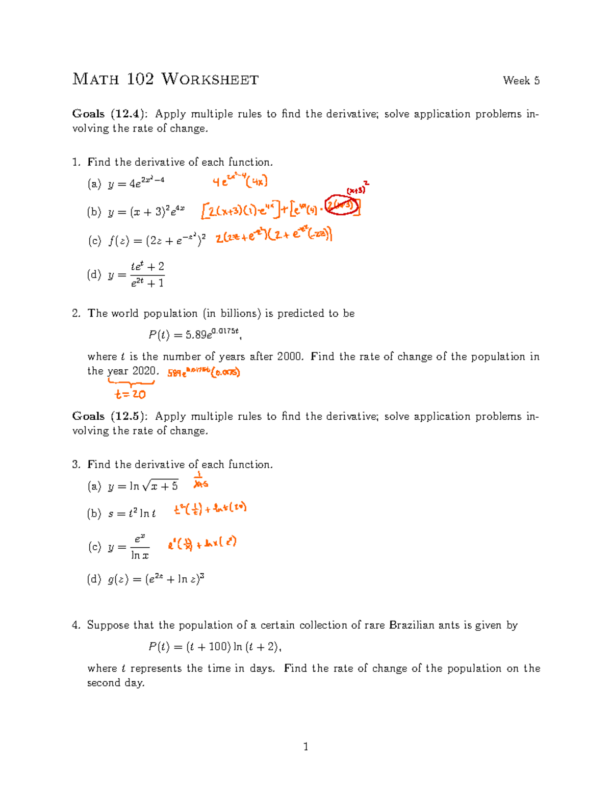 Math 102 Recitation Part5 - Math 102 Worksheet Week 5 Goals (12): Apply ...