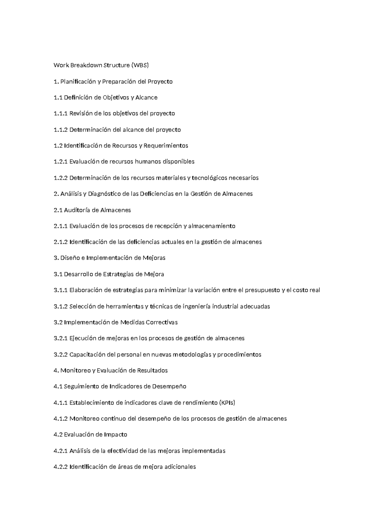 CHAT GPT - sss - Work Breakdown Structure (WBS) Planificación y ...