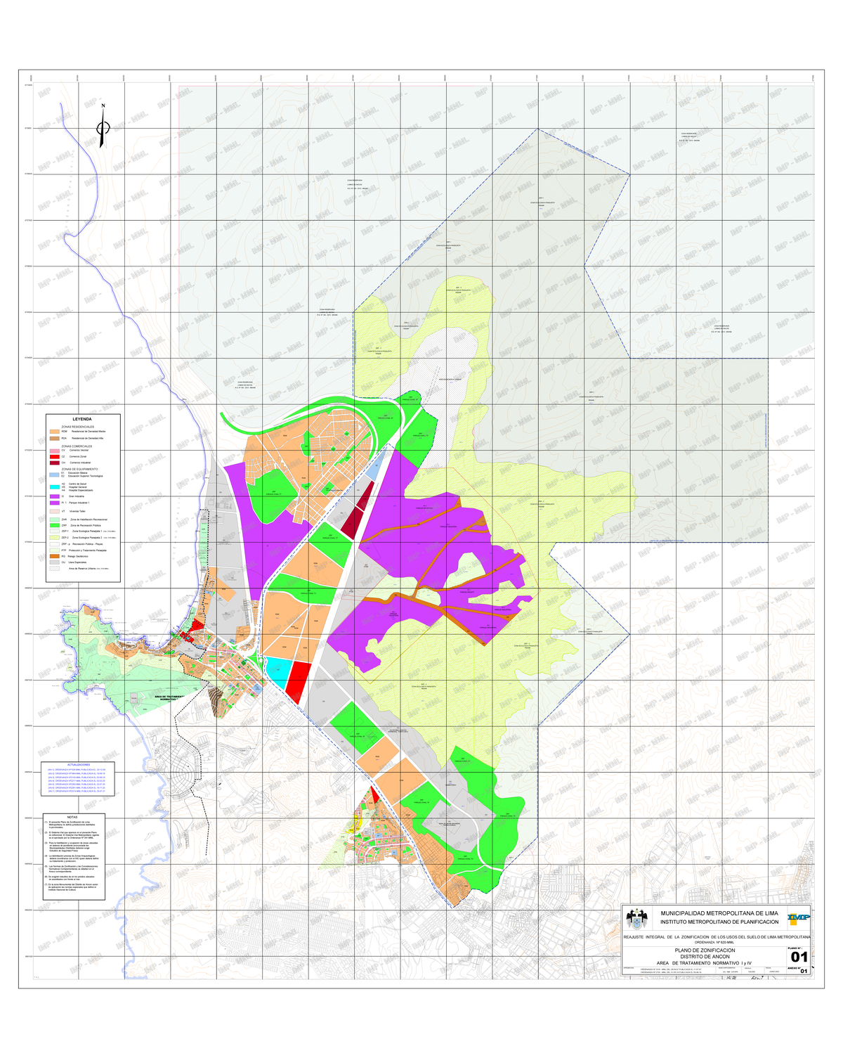 Ancón Zonificacion junio 2023 - LIMITE DE LA ORDENANZA Nº1651-MML E ...