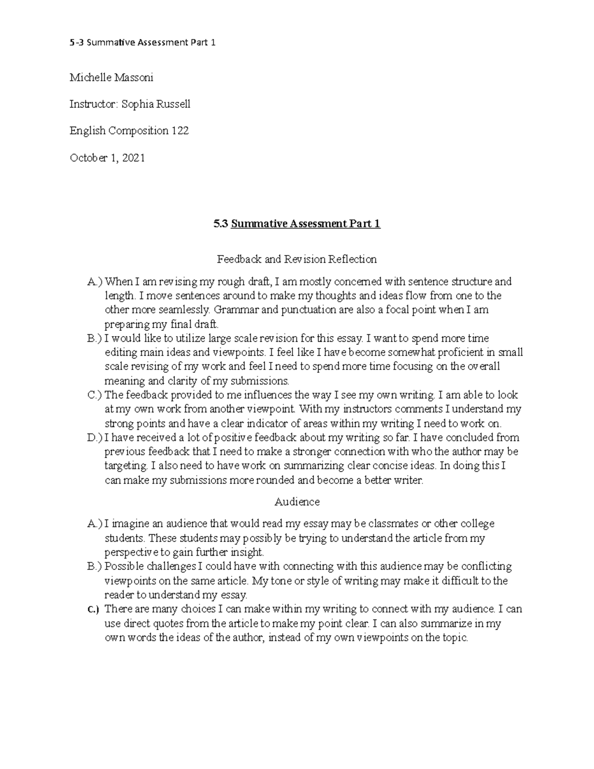 5-3 Summative Assessment English 122 - 5-3 Summative Assessment Part 1 ...