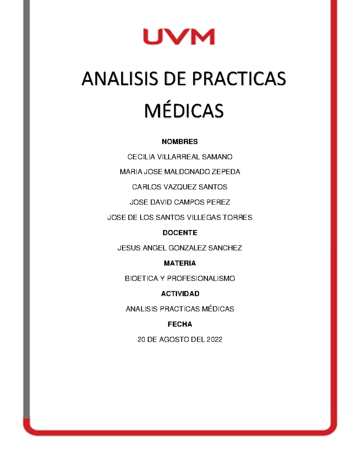 A2 Equipo 2 - Análisis de prácticas médicas - NOMBRES CECILIA ...