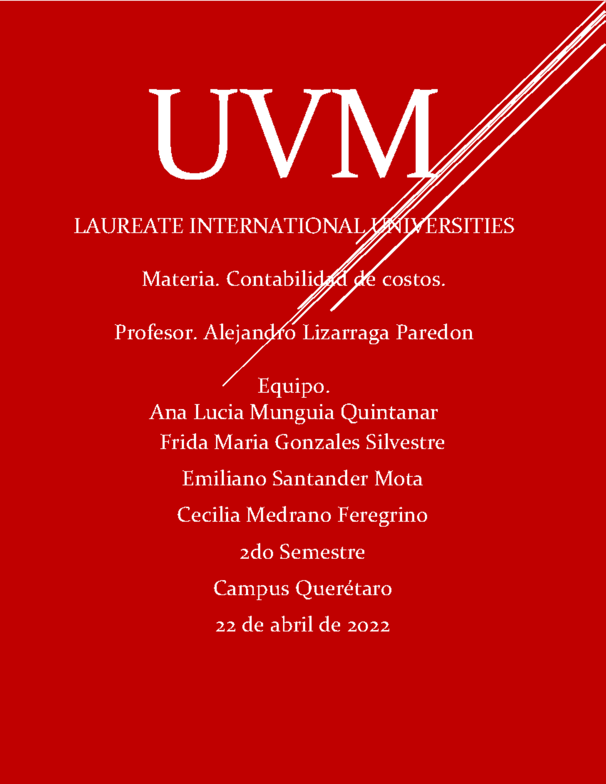 Proyecto integrador 1 - UVM LAUREATE INTERNATIONAL UNIVERSITIES Materia ...