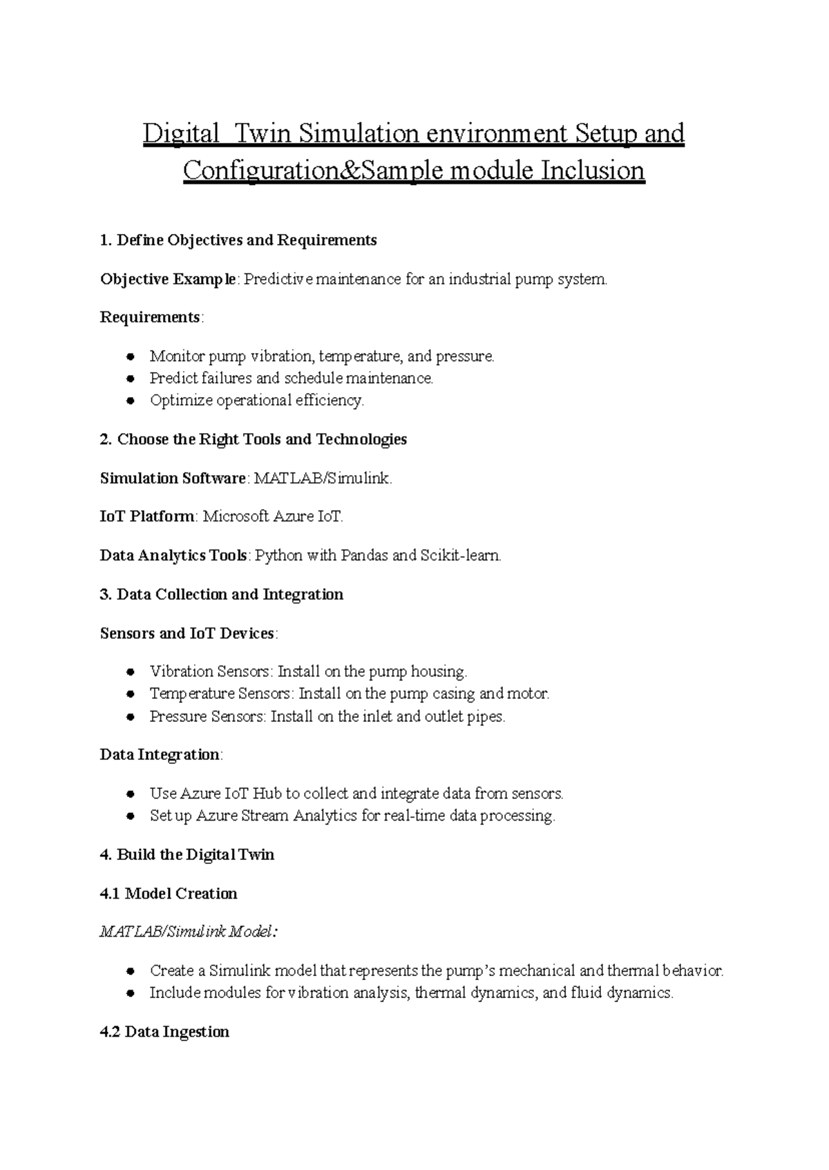 Digital Twin Simulation environment Setup and Configuration&Sample ...