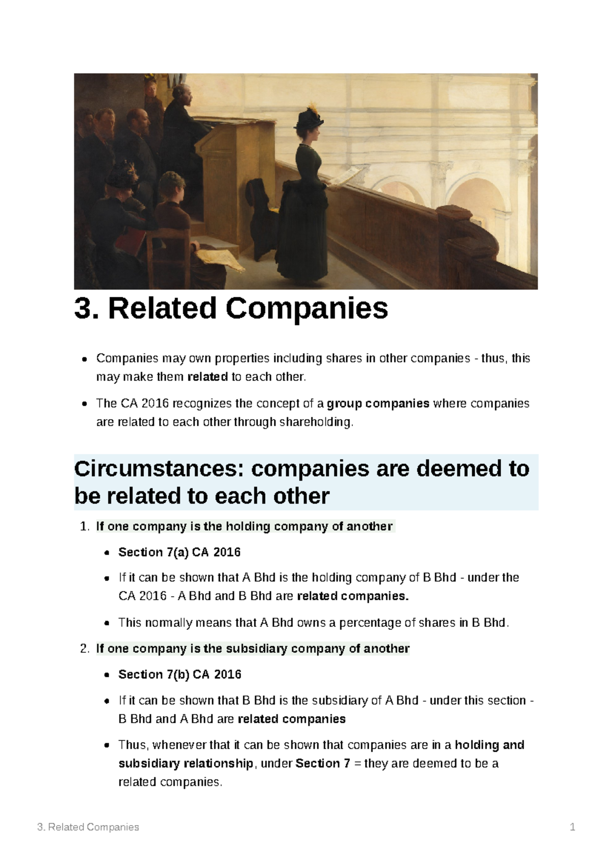 Related companies - Notes from lecture and textbook - 3. Related ...