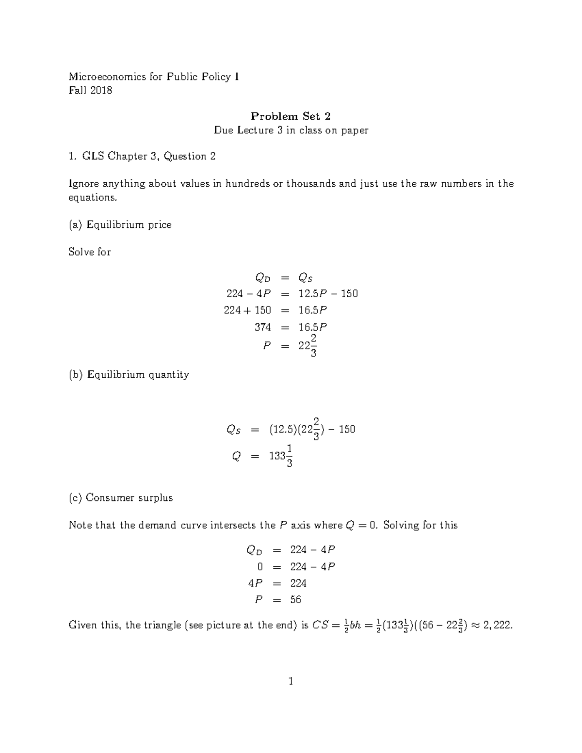 Lecture 02 2018 0904 answers - Microeconomics for Public Policy IFall ...