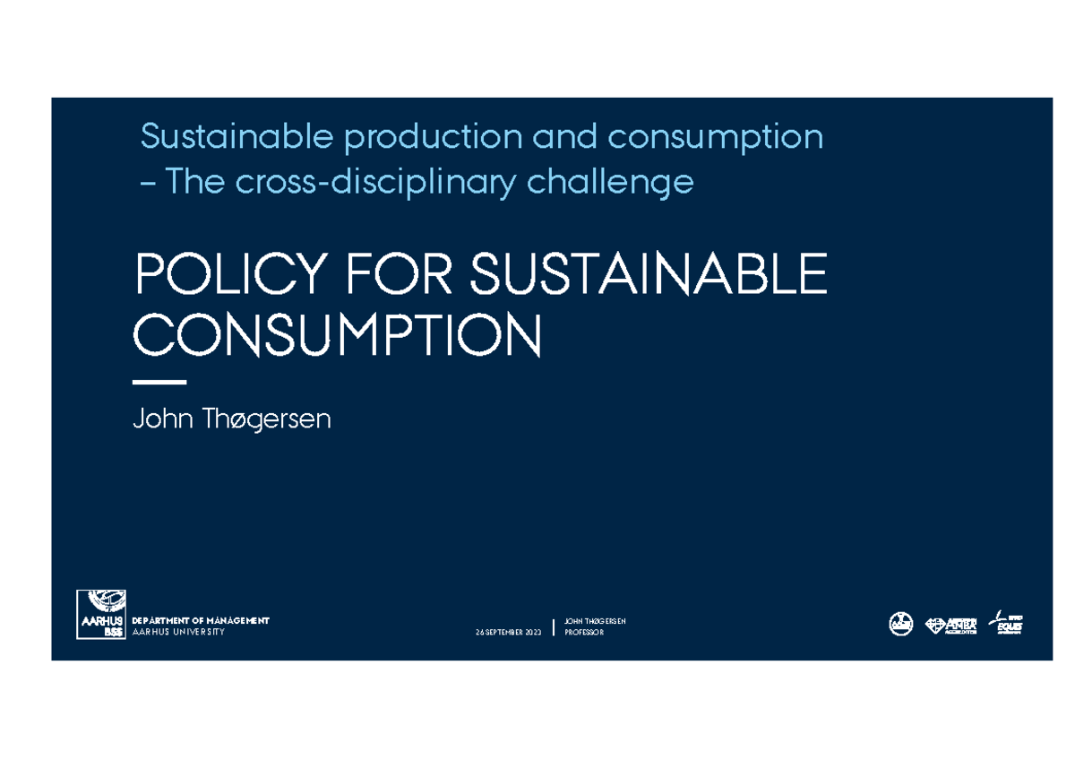 6- Sustainable consumption - behaviour and policy - 26 SEPTEMBER 2023 ...