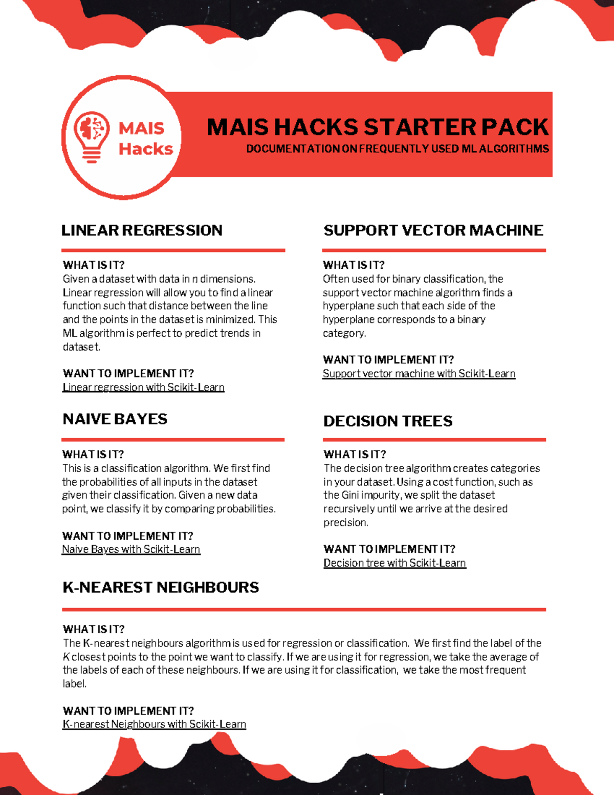 MAIS Hacks Starter PACK Documentation on the different ML algorithms - MAIS HACKS STARTER PACK ...
