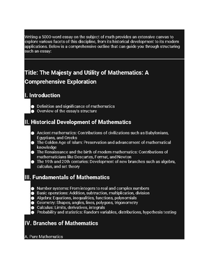 MATH 7414 - III. Fundamentals of Mathematics Number Systems: The ...