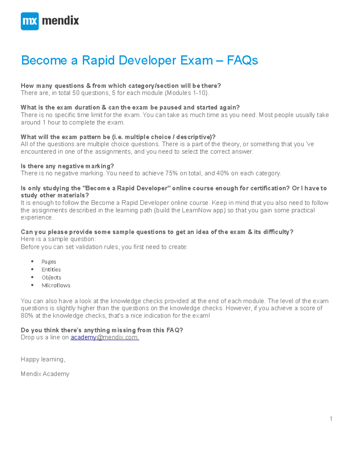 FAQs - na dis - Become a Rapid Developer Exam – FAQs How many questions & from which - Studocu